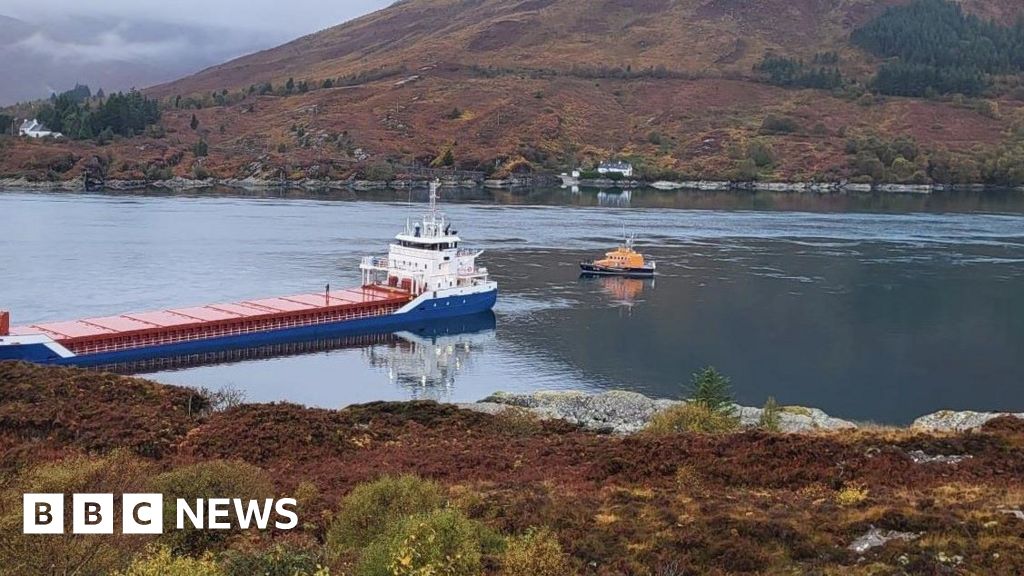 Ship runs aground in narrow stretch of sea near Skye