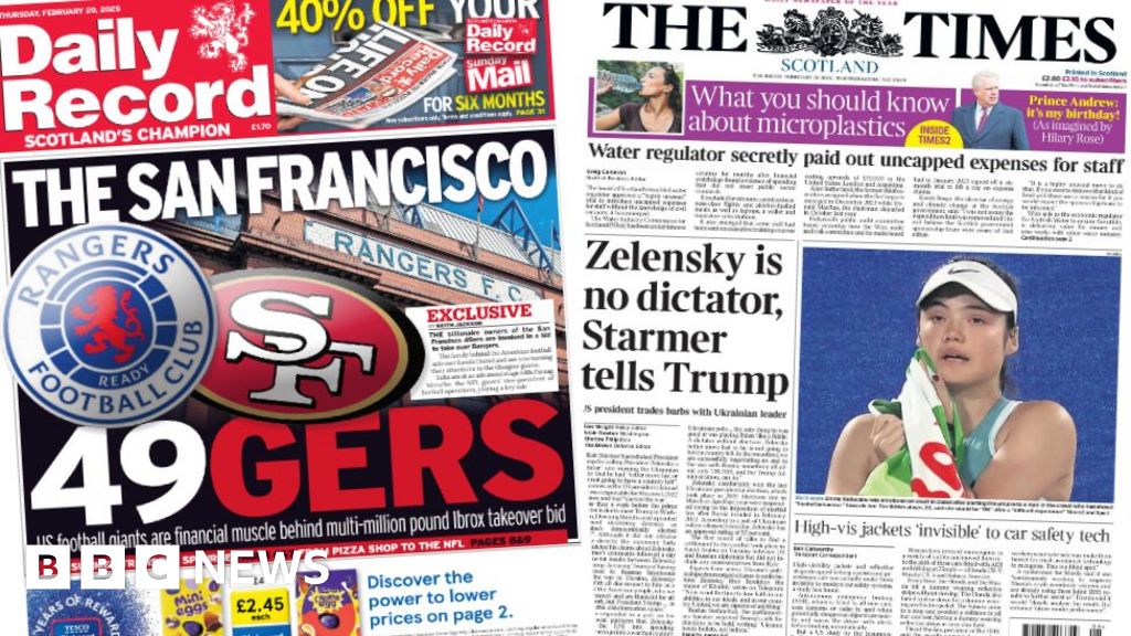 Scotland's papers: Rangers US takeover and Trump dictator attack