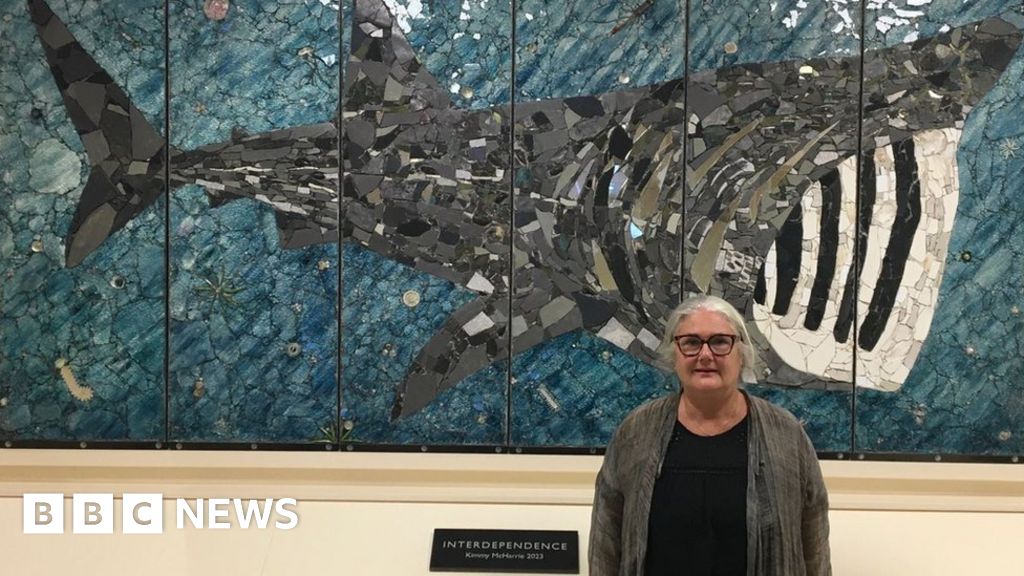 Airport basking shark mosaic 'celebrates Manx marine life' - BBC News