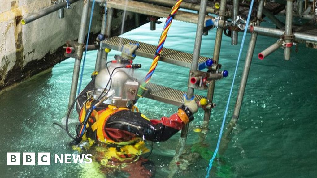 Divers enter Sellafield nuclear pool for first time in 65 years - BBC News
