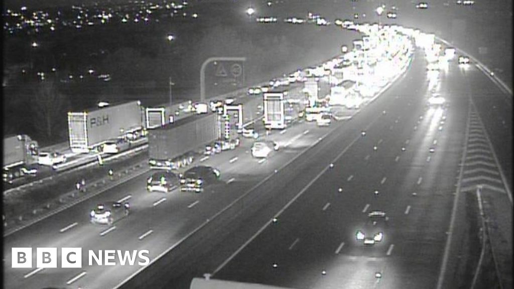 M1 closed after sheep roam on to motorway near Wakefield - BBC News