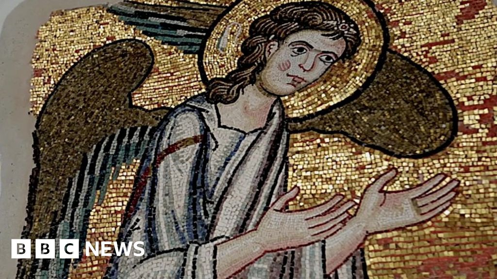 Angel mosaic revealed at Bethlehem's Church of the Nativity - BBC News