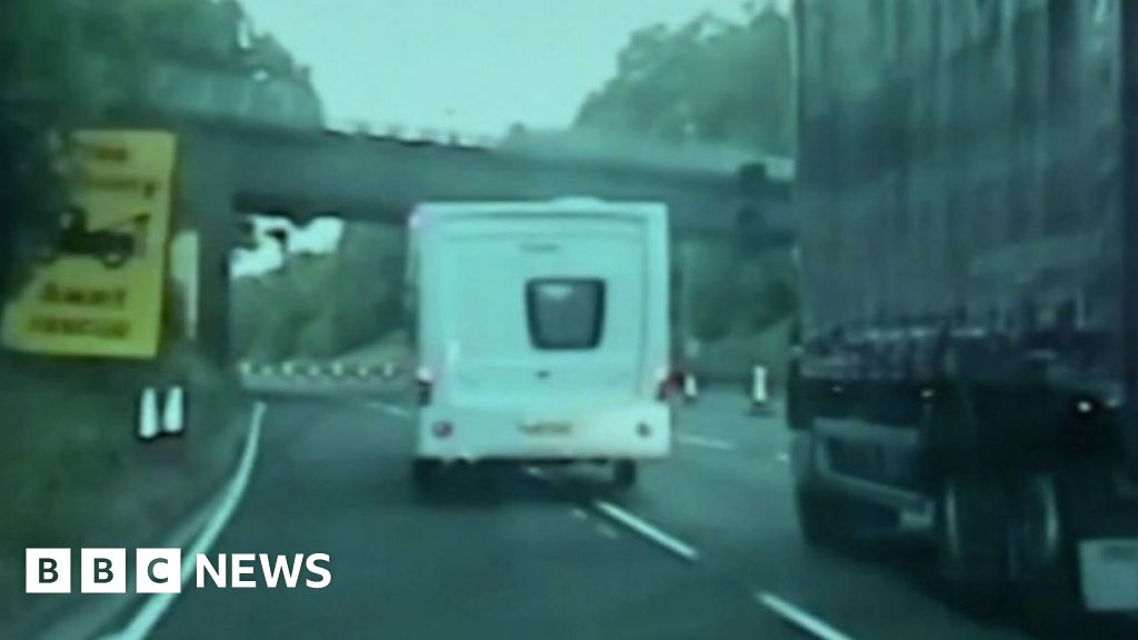 Man jailed after 40-mile M6 stolen caravan pursuit - BBC News