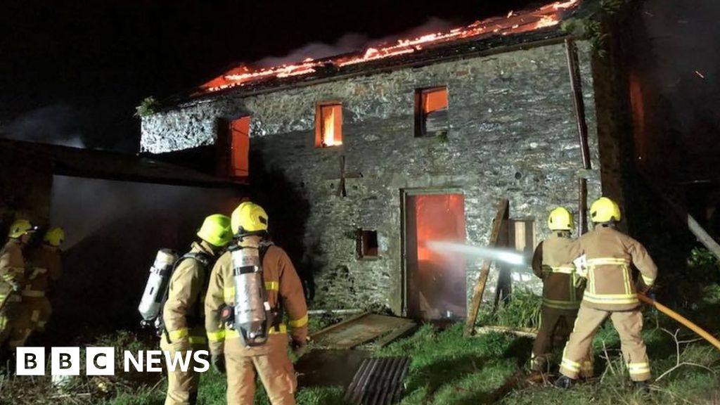 Colby farmhouse owner 'sad and shocked' by fire - BBC News