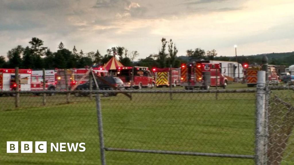 Two dead after circus tent collapses in New Hampshire - BBC News