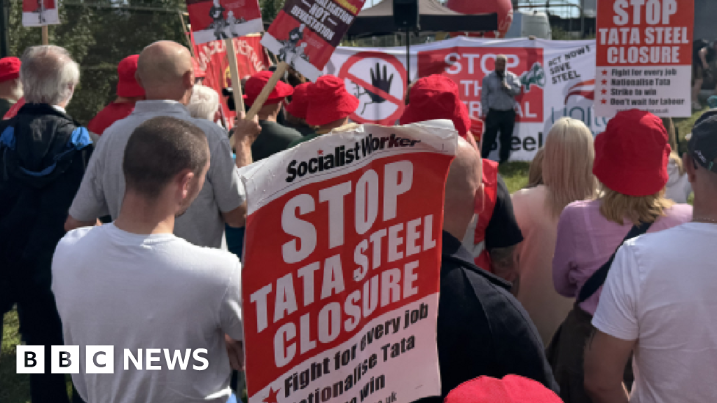 Tata Steel: Port Talbot steelworkers rally ahead of industrial action ...