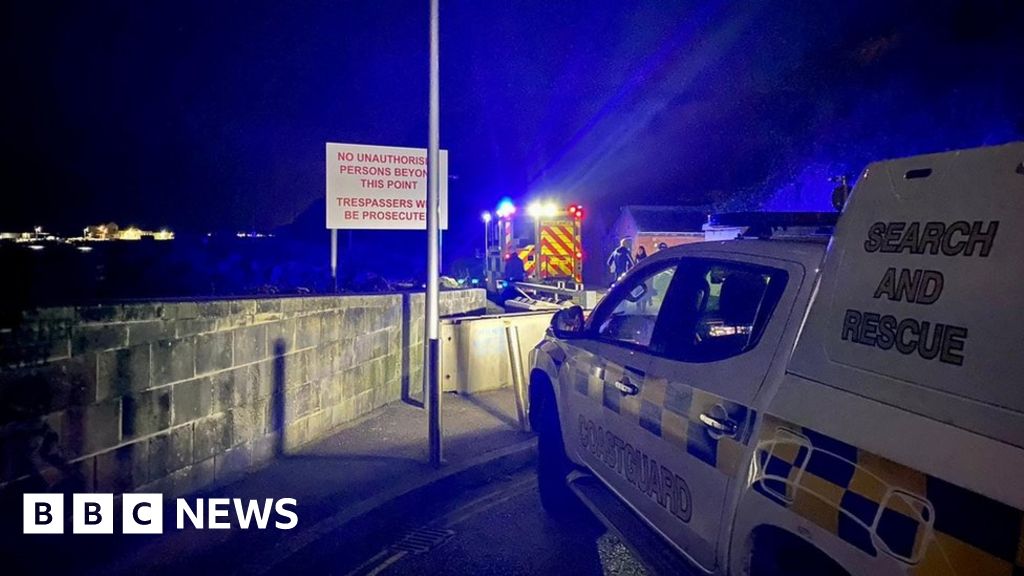 Couple praised for Newton's Cove sea swimmer rescue - BBC News