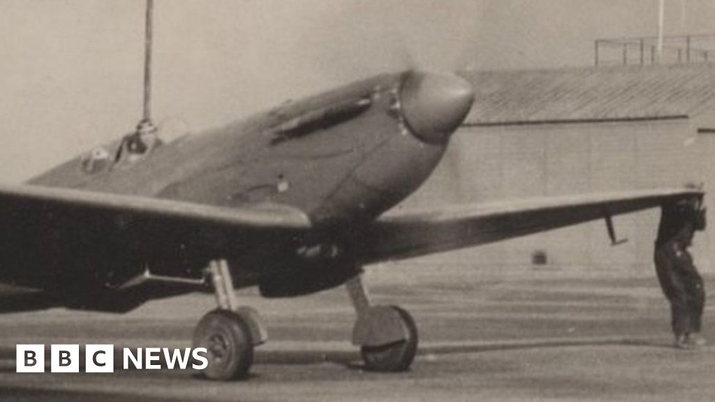 Tail of Spitfire shot down over Norway goes on display in Henley - BBC News