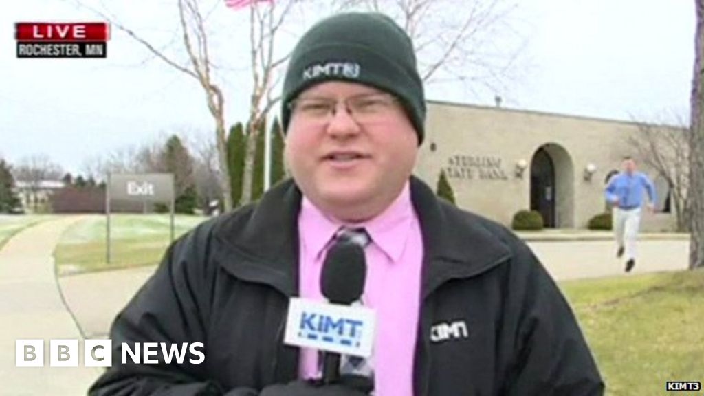 Bank robber suspect spotted during live TV report in Minnesota - BBC News