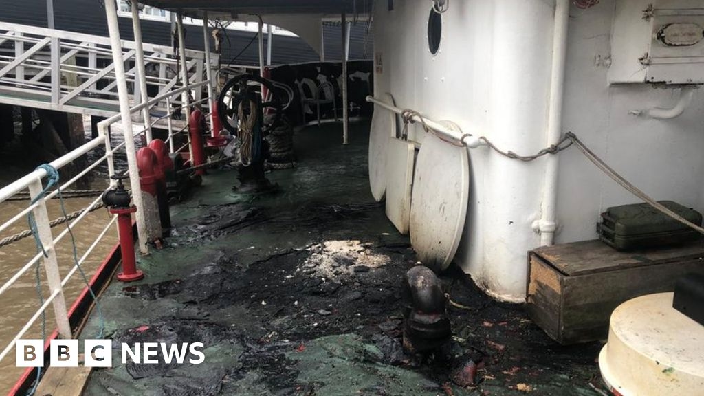 Harwich LV18 ship pictures show damage inside the vessel - BBC News