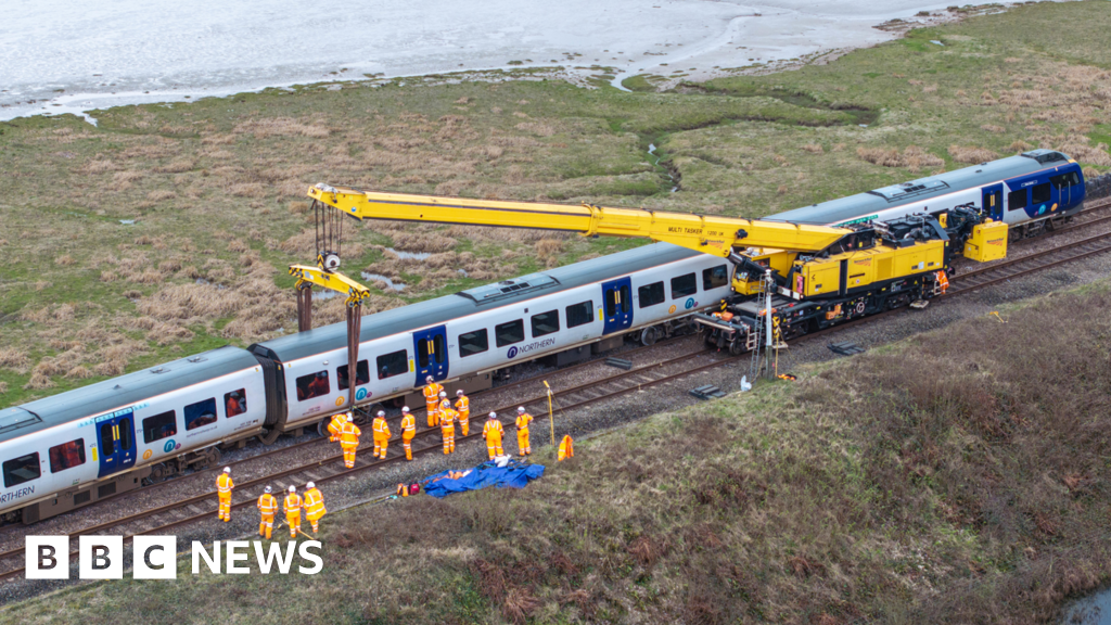 Furness rail line reopens after Cumbria train derailment - BBC News