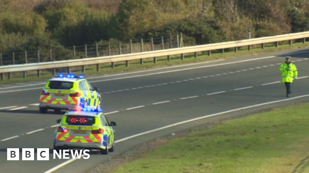 Biker seriously hurt in A55 crash on Anglesey - BBC News