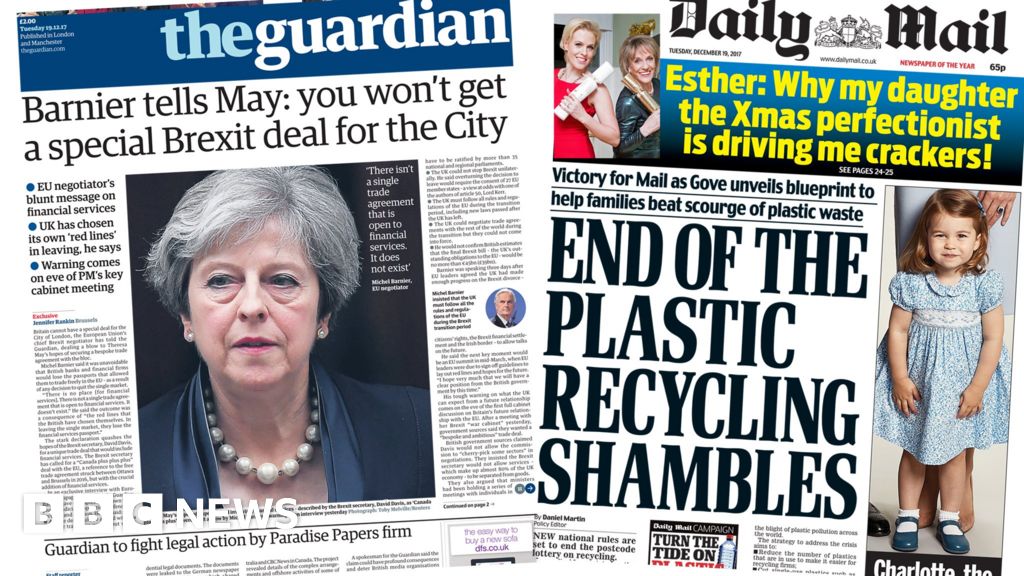 Newspaper headlines: 'No bespoke Brexit deal' for London