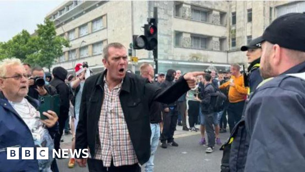 Plymouth police injured and van damaged in city protests