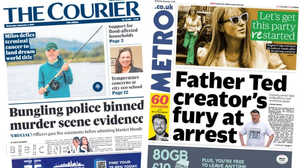 Scotland's papers: Father Ted creator arrested and police 'binned evidence'