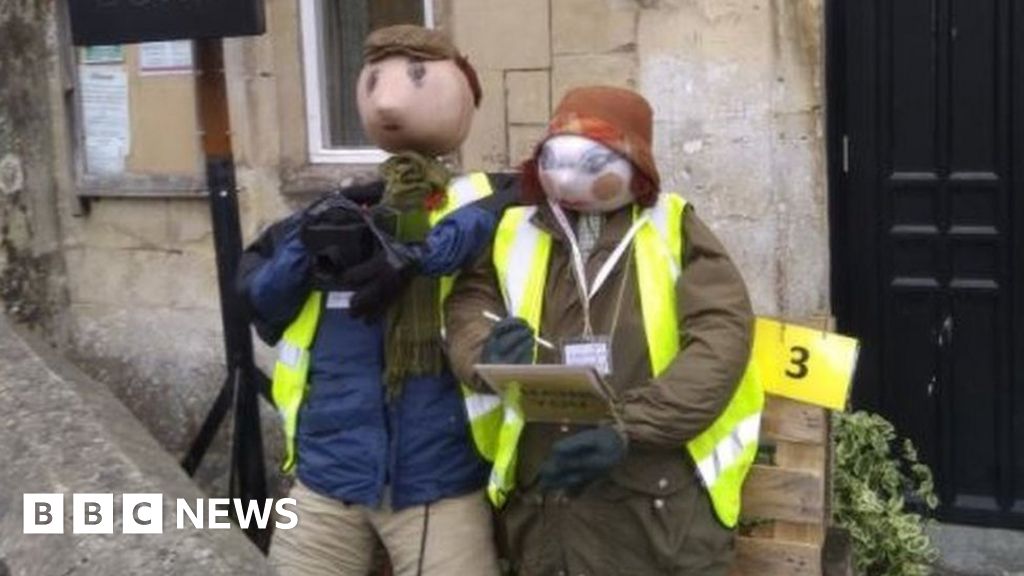 Scarecrows used to stop speeding drivers in Wiltshire village - BBC News