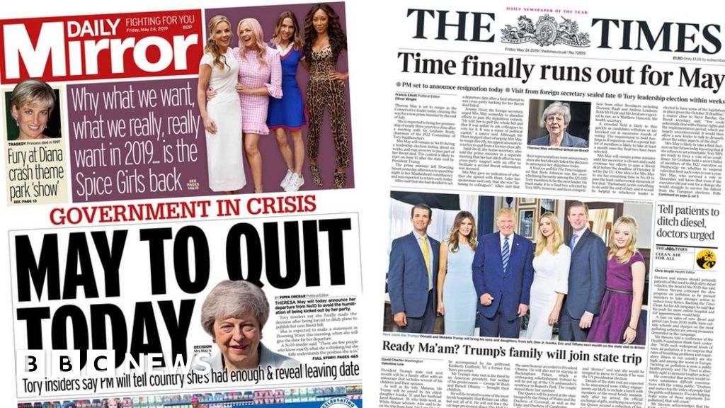 Newspaper headlines: 'Time finally runs out for May'