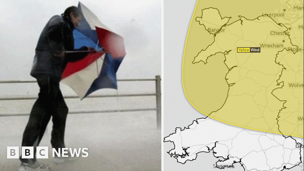Wind and rain weather warning for north and mid Wales - BBC News