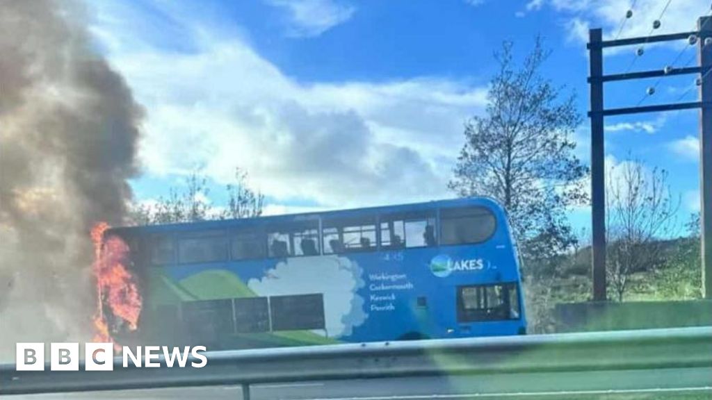 No passengers on bus that caught fire near Whitehaven