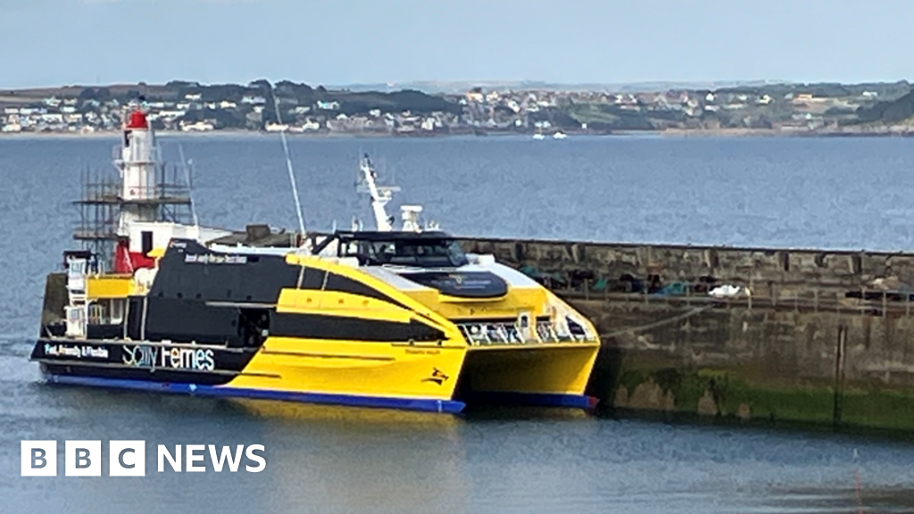 New Isles of Scilly fast ferry seen in Newlyn