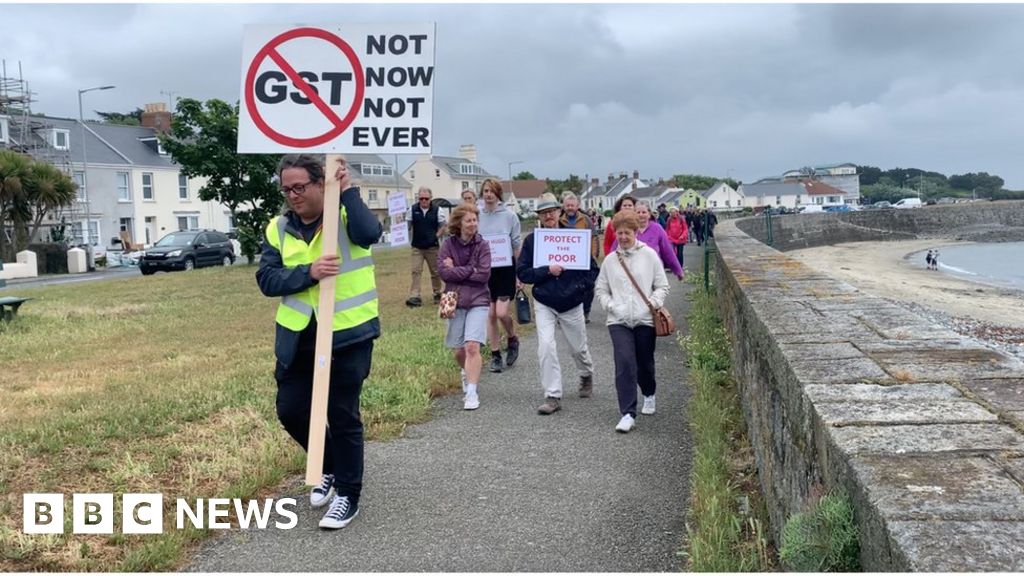 Guernsey marchers demand Goods and Services Tax is ditched - BBC News