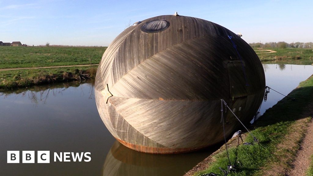 Inside the giant wooden floating Exbury Egg - BBC News