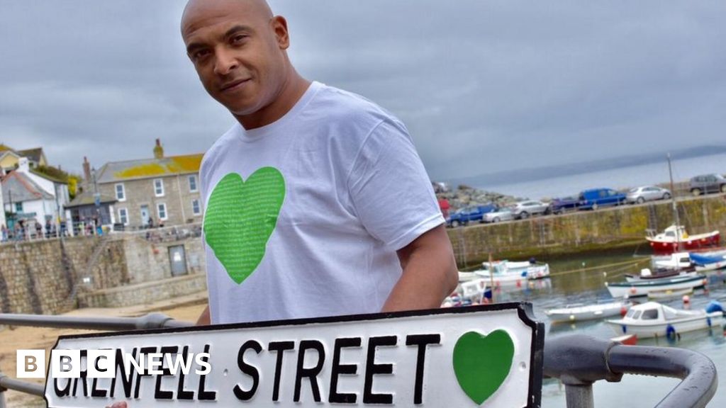 Grenfell green heart emblem features first on Cornish road sign - BBC News