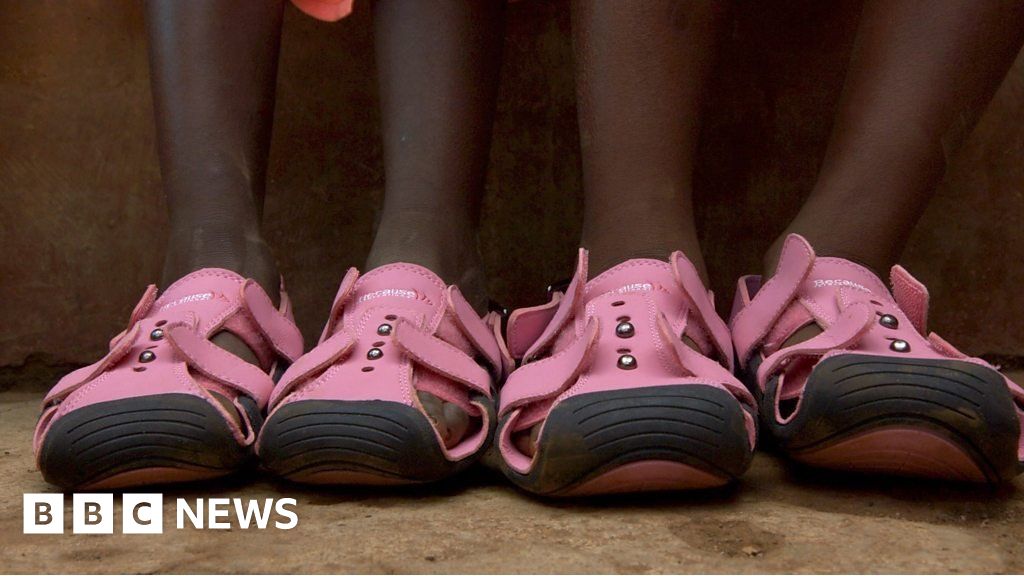 Growing feet? Try expandable shoes - BBC News