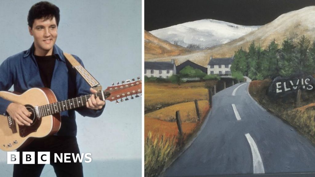 Welsh Elvis Presley rock painting sent to Graceland - BBC News