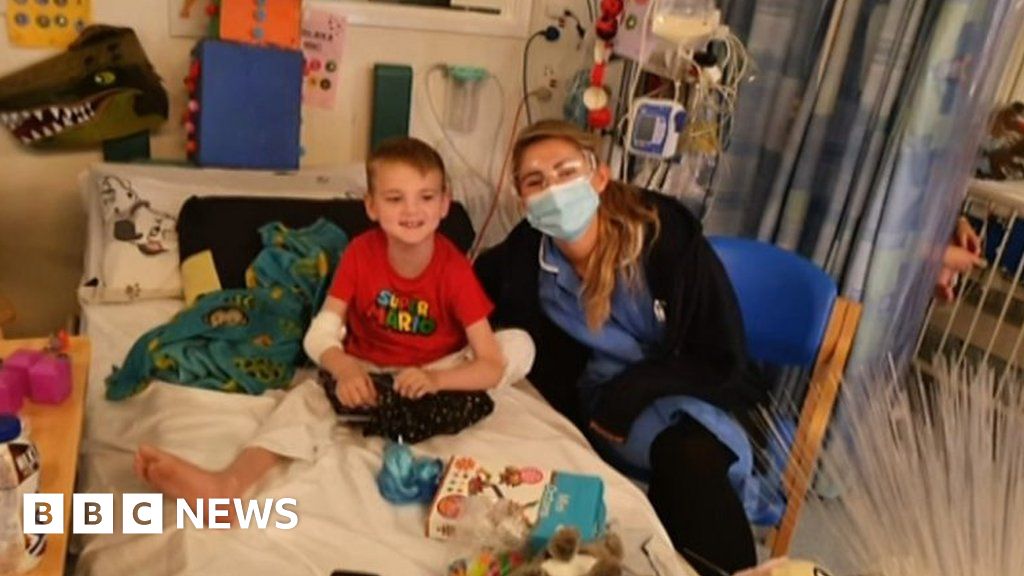 Boy, 8, living in hospital awaiting heart transplant - BBC News