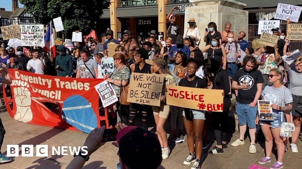 George Floyd: Coventry protest draws hundreds calling for change - BBC News