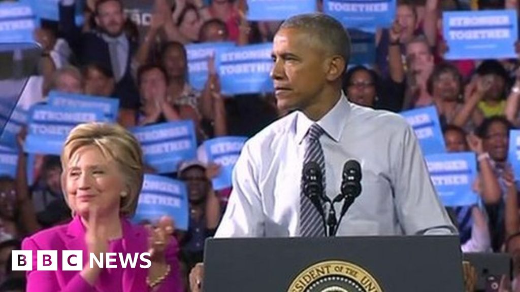 Obama rallies crowd for Clinton in North Carolina - BBC News