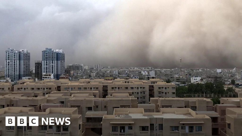 Dust storm and destruction caused by cyclone Tauktae - BBC News
