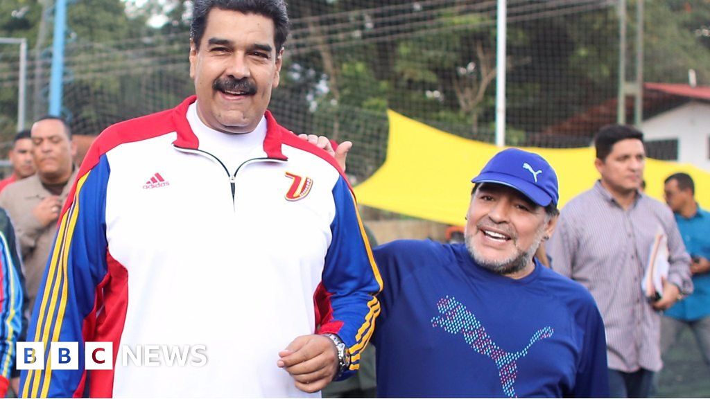 Maradona and Maduro in Venezuela kickabout