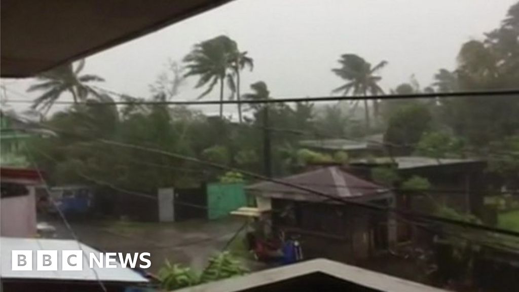 Typhoon Melor: 'The strong winds are terrifying' - BBC News