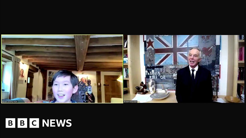 Jeremy Hunt's son asks Tony Blair if 'world is going to end'