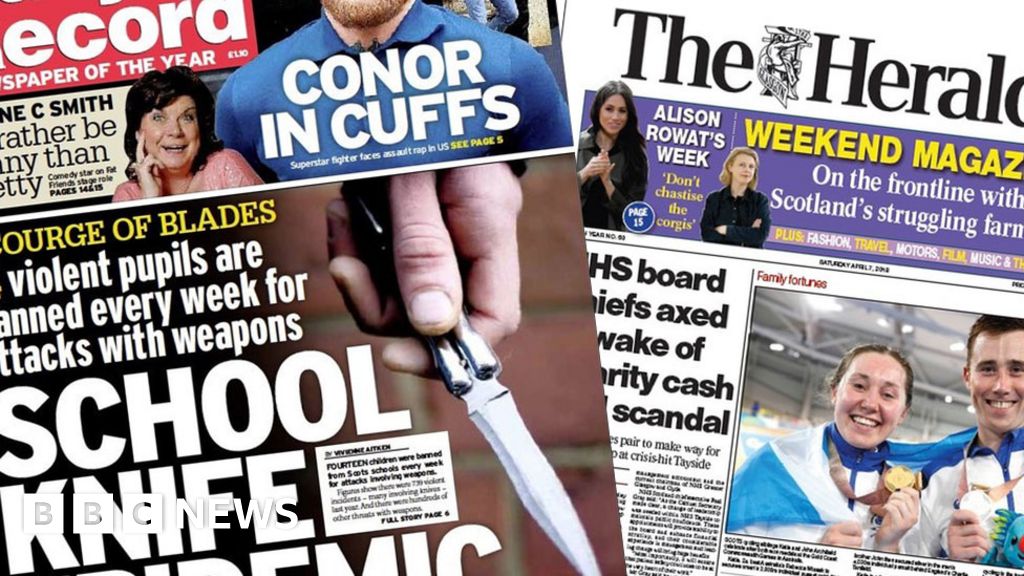 The papers: School knife crime epidemic - BBC News