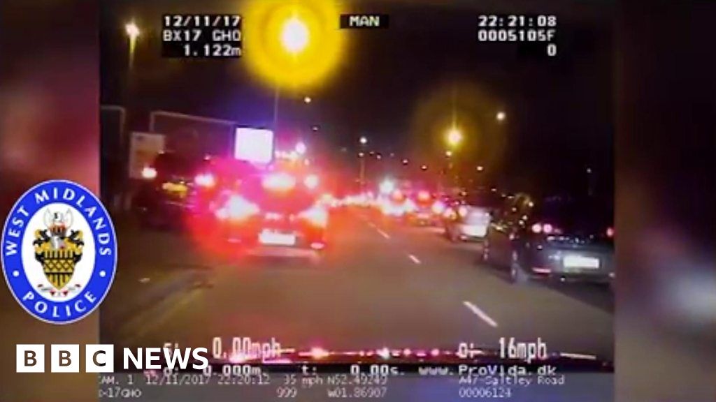 Police video records moment driver rams officers' car
