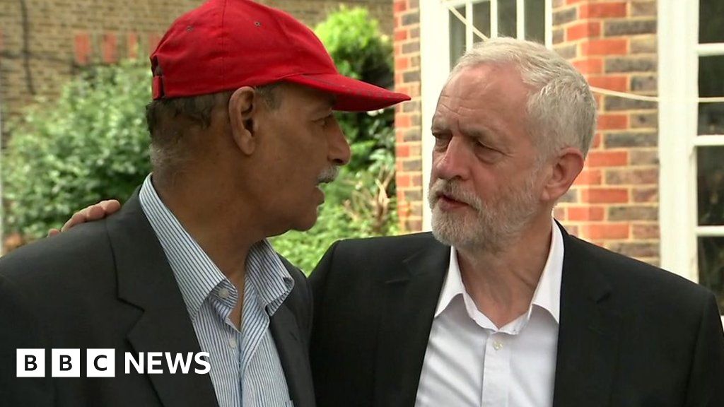 London fire: Jeremy Corbyn meets residents