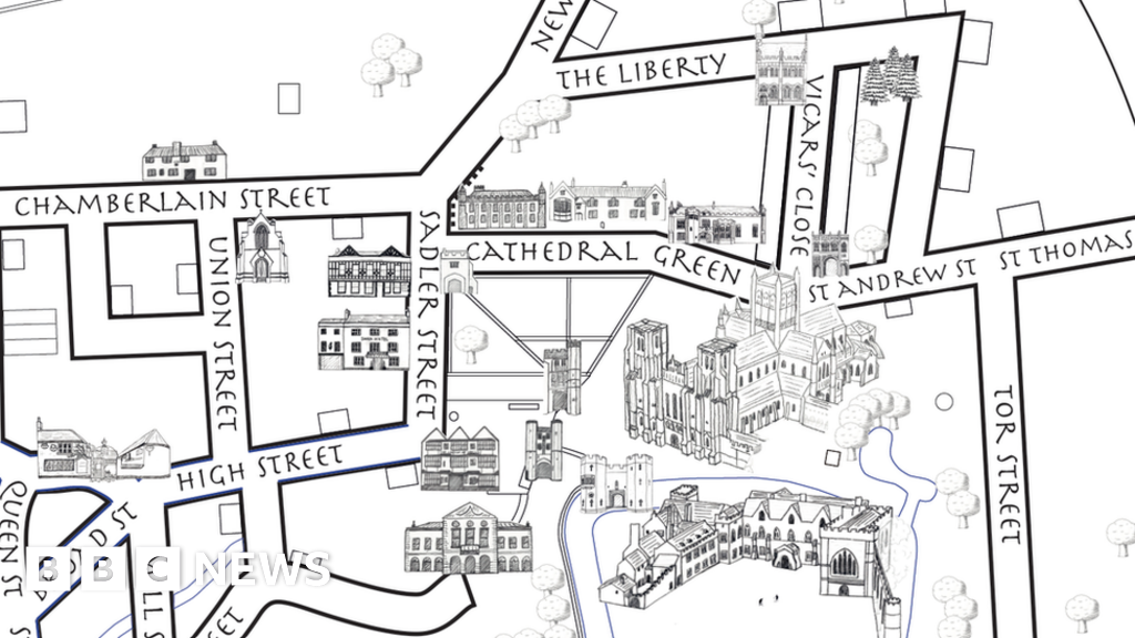 Mosaic design of city of Wells revealed - BBC News