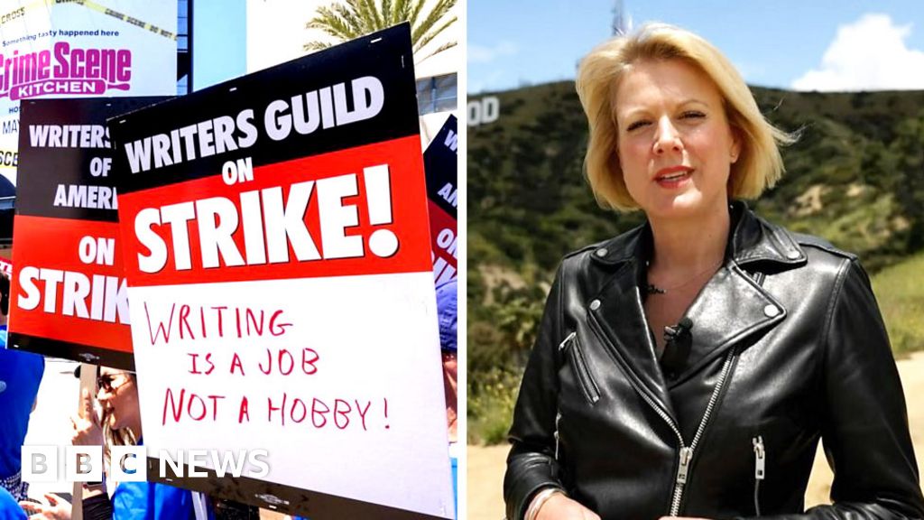 Why TV writers are on strike - explained in 77 seconds - BBC News