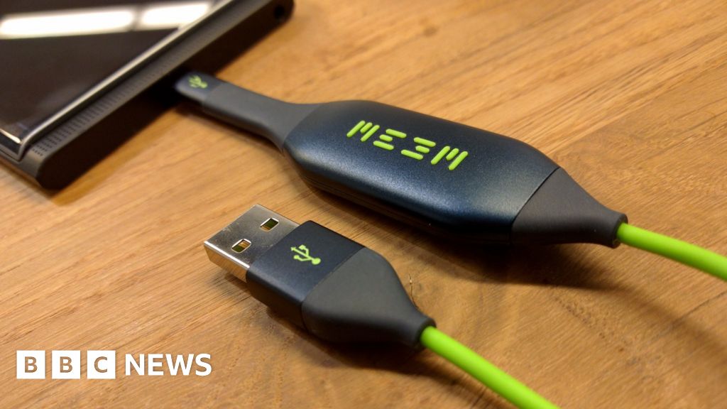 Charging cable backs up your phone as you charge - BBC News