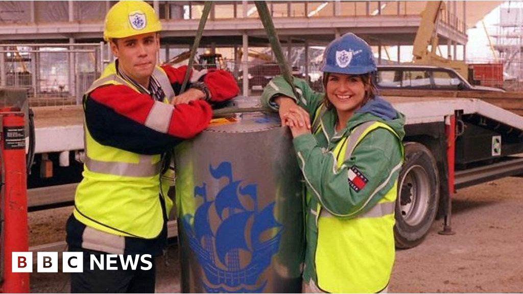 Blue Peter time capsule dug up 33 years early - BBC News