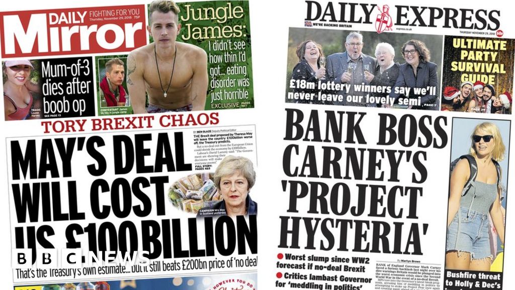 Newspaper headlines: Brexit economy warnings dominate