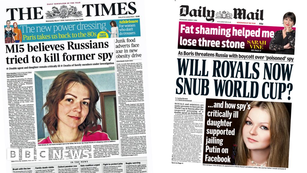 Newspaper headlines: Speculation on spy case probe