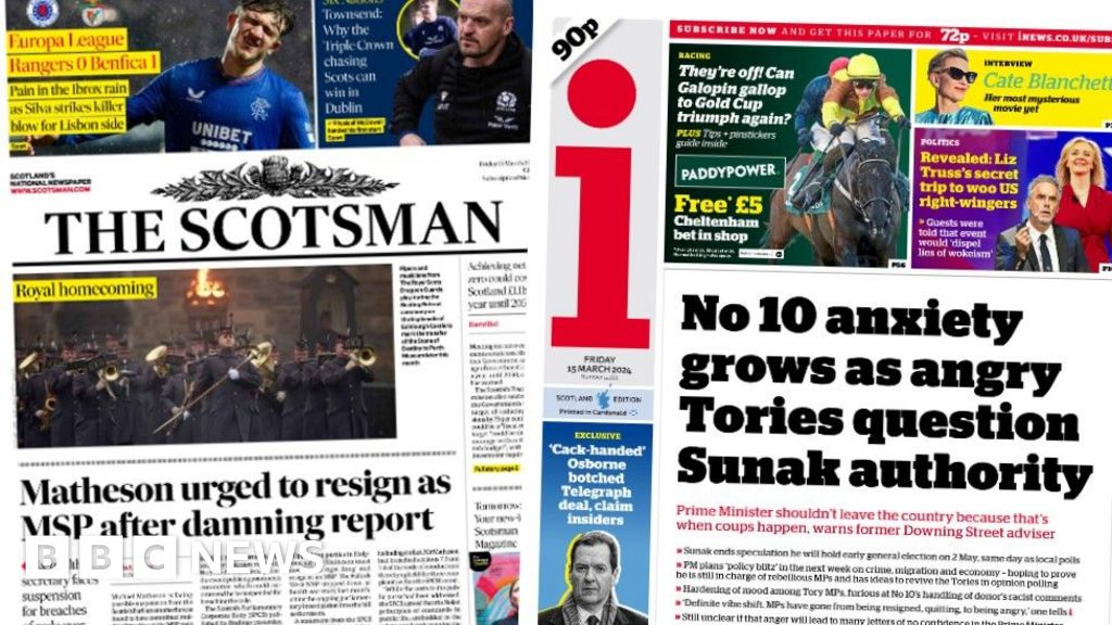 Scotland's papers: Matheson quit calls and Sunak under pressure - BBC News