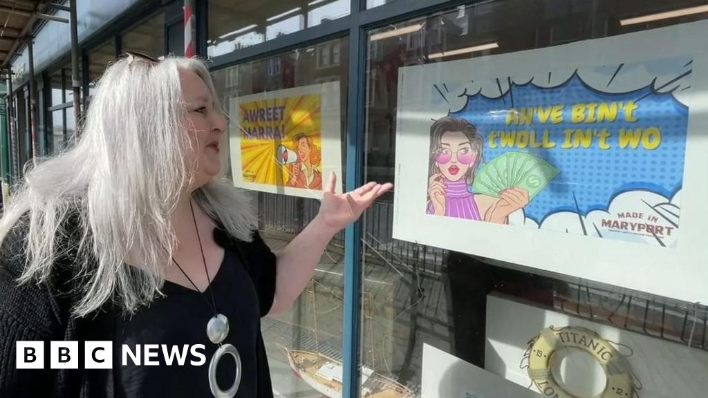 Posters keeping west Cumbrian dialect alive in Maryport - BBC News