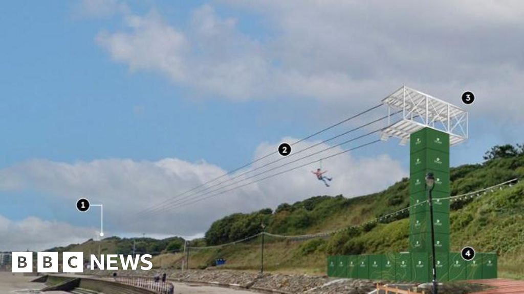 Scarborough North Bay 2,100ft zip wire attraction plans approved - BBC News