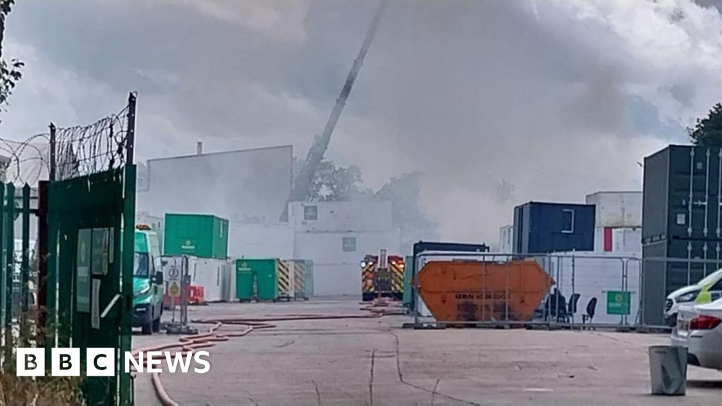 Fire crews tackle blaze at Basildon recycling centre - BBC News