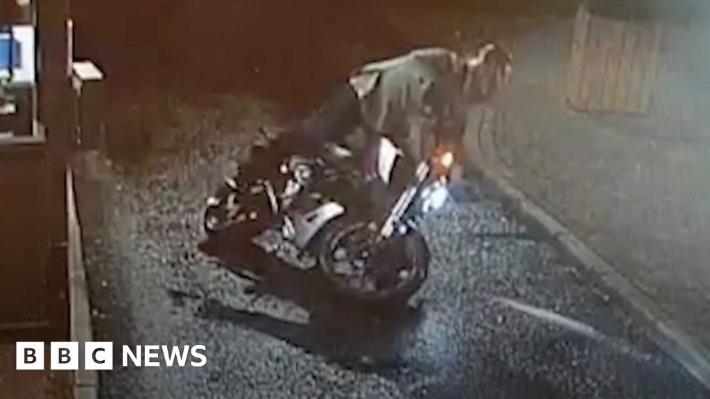 Eastbourne: Drunk driver caught on CCTV falling off motorbike